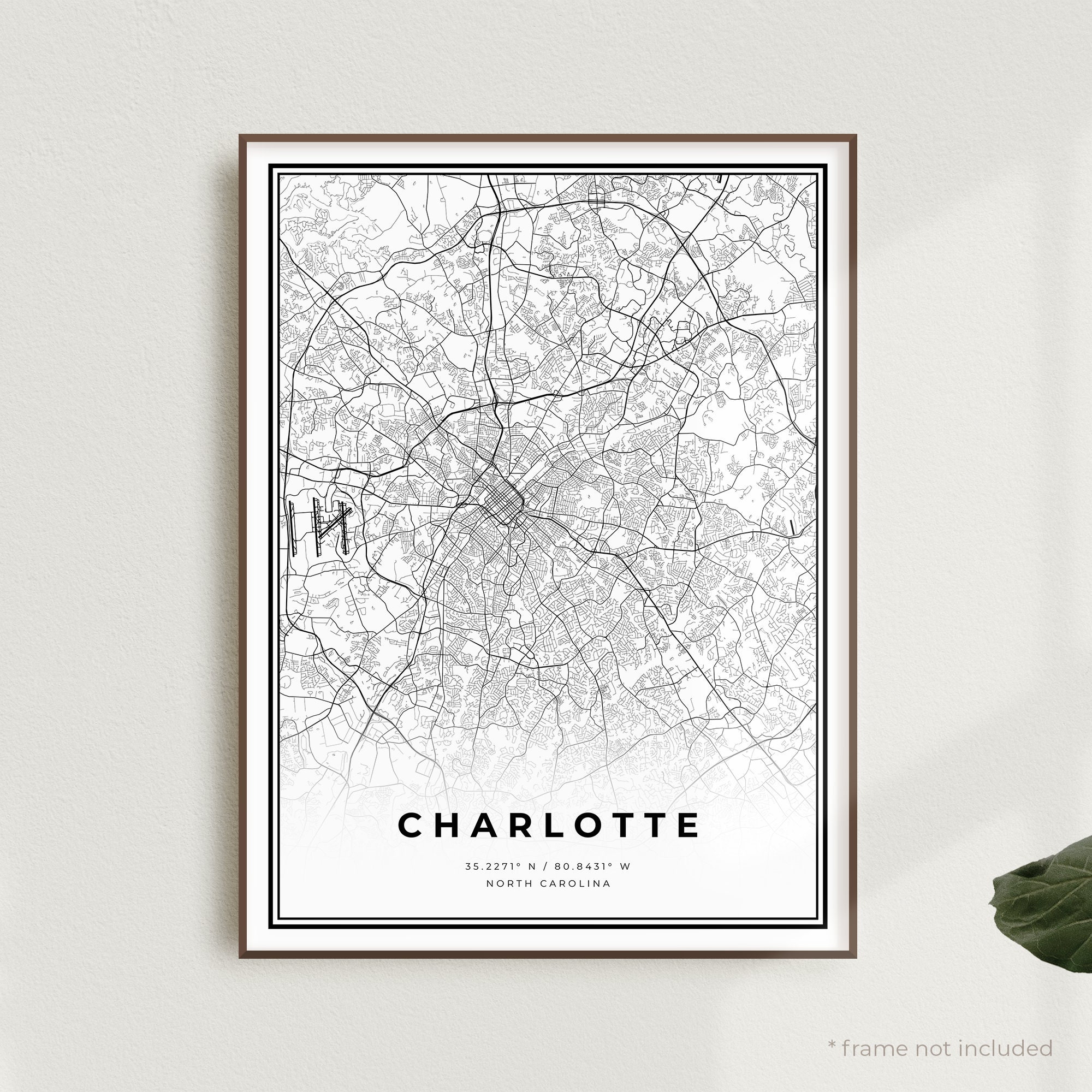Charlotte Map Print Charlotte Street Map Poster North | Etsy