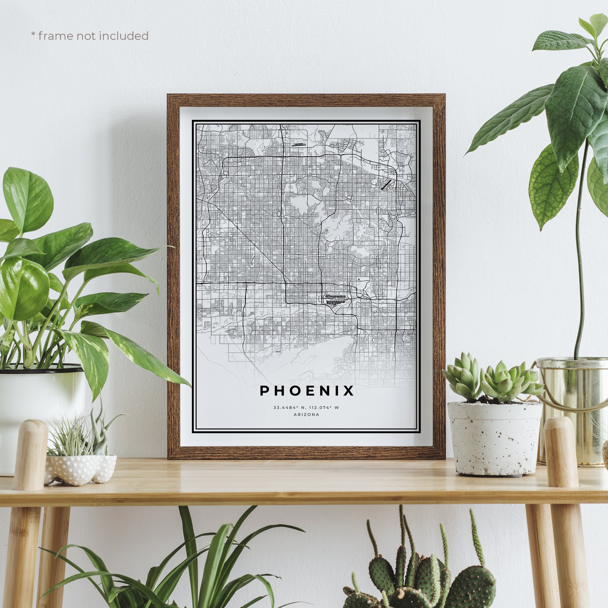 Phoenix Map Print Phoenix Street Map Poster Arizona Modern - Etsy