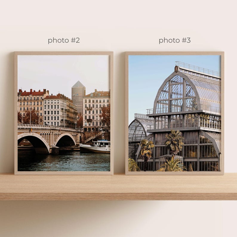 Lyon Wall Art Set of 6, France Travel Prints, City Map and Photo Poster ...