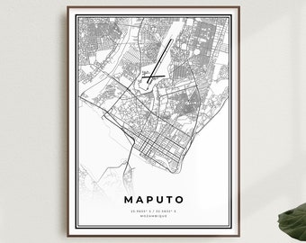 Maputo Map Poster - Etsy