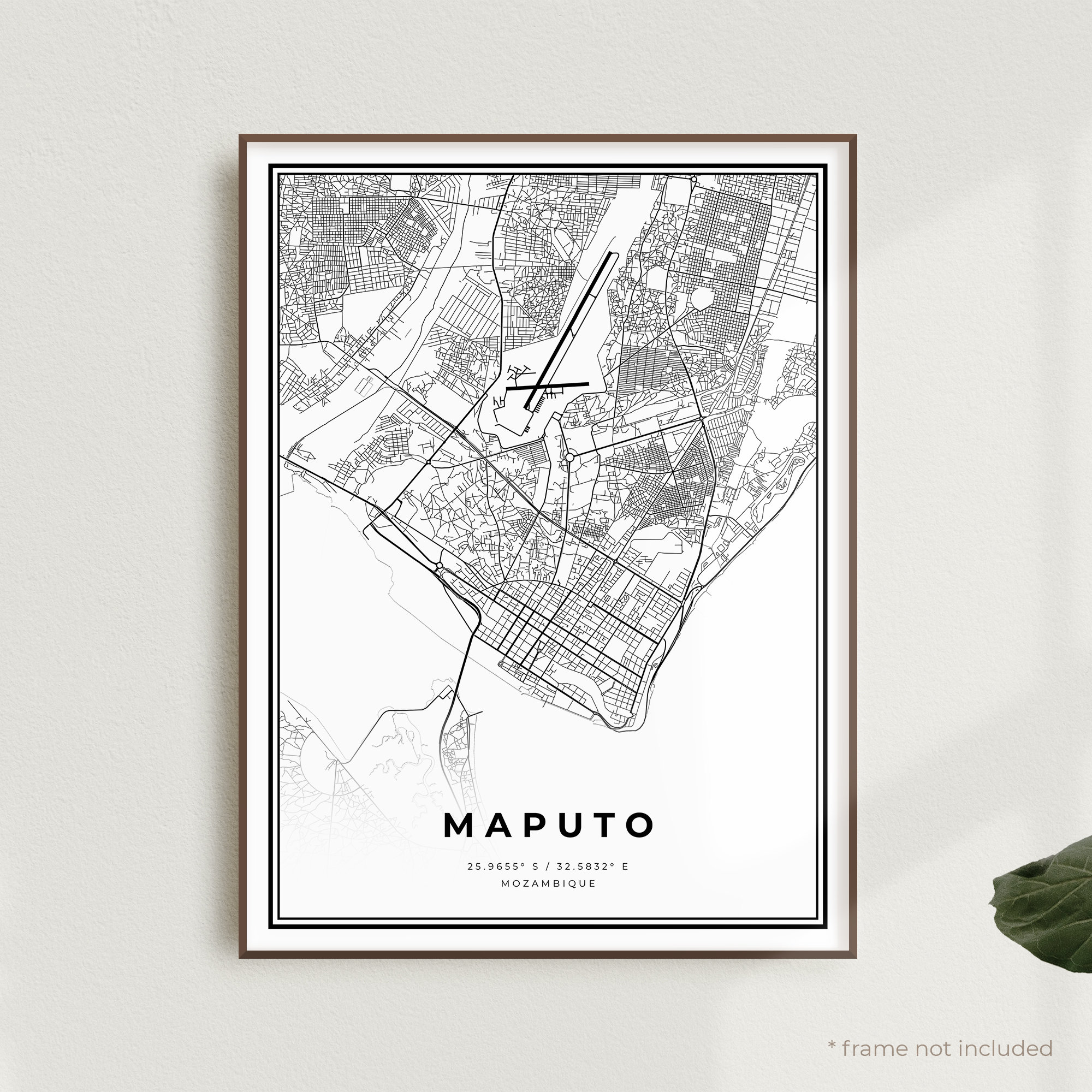 Maputo Map Print Maputo Street Map PosterMozambique Modern | Etsy