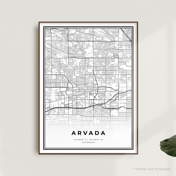 Arvada Map Print Arvada Street Map Poster Colorado Modern | Etsy