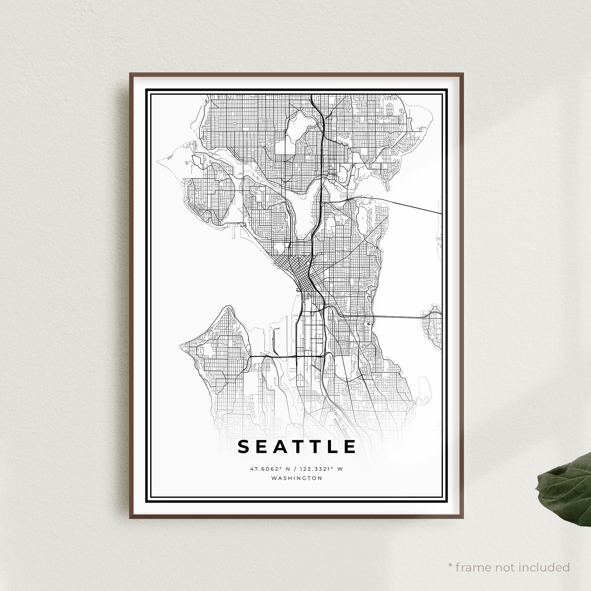 Seattle Map Print Seattle Street Map Poster Washington | Etsy
