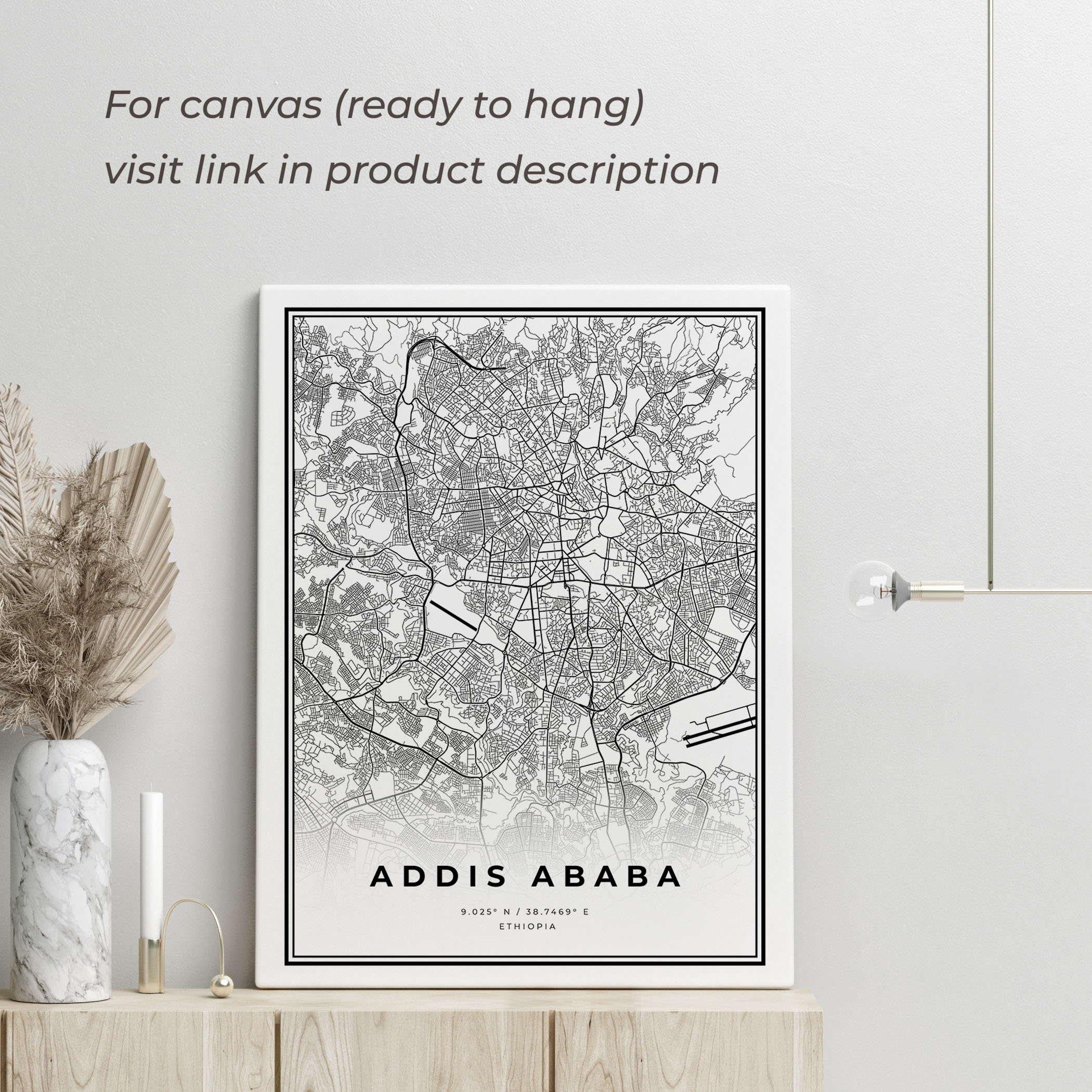 Addis Ababa Map Print Addis Ababa Street Map Poster | Etsy