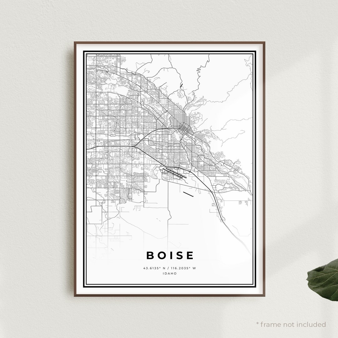 Boise Map Print, Boise Street Map Poster, Idaho, Modern Minimalist Map ...