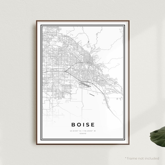 Boise Map Print Boise Street Map Poster Idaho Modern | Etsy