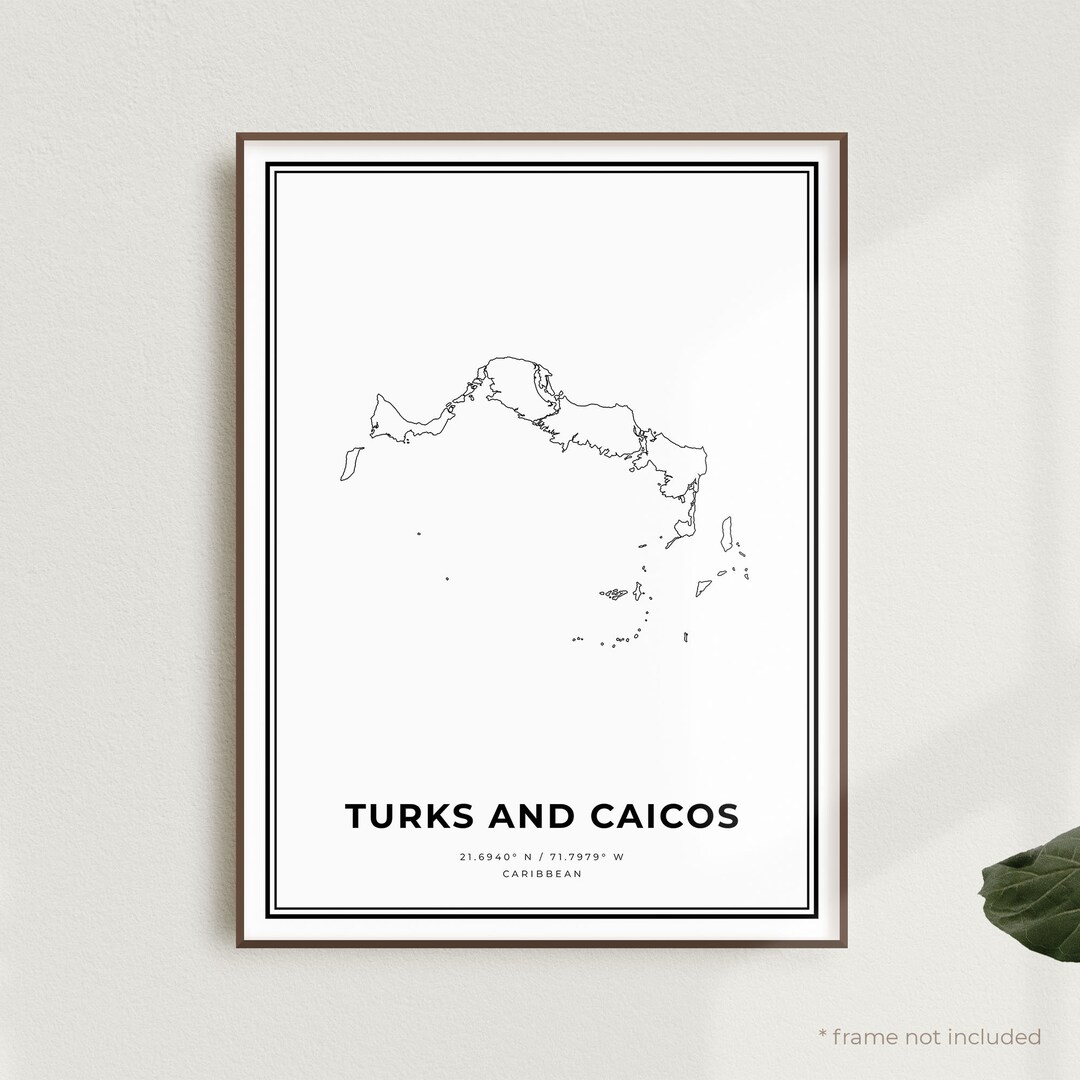 Turks and Caicos Map Print, Turks and Caicos Street Map Poster ...
