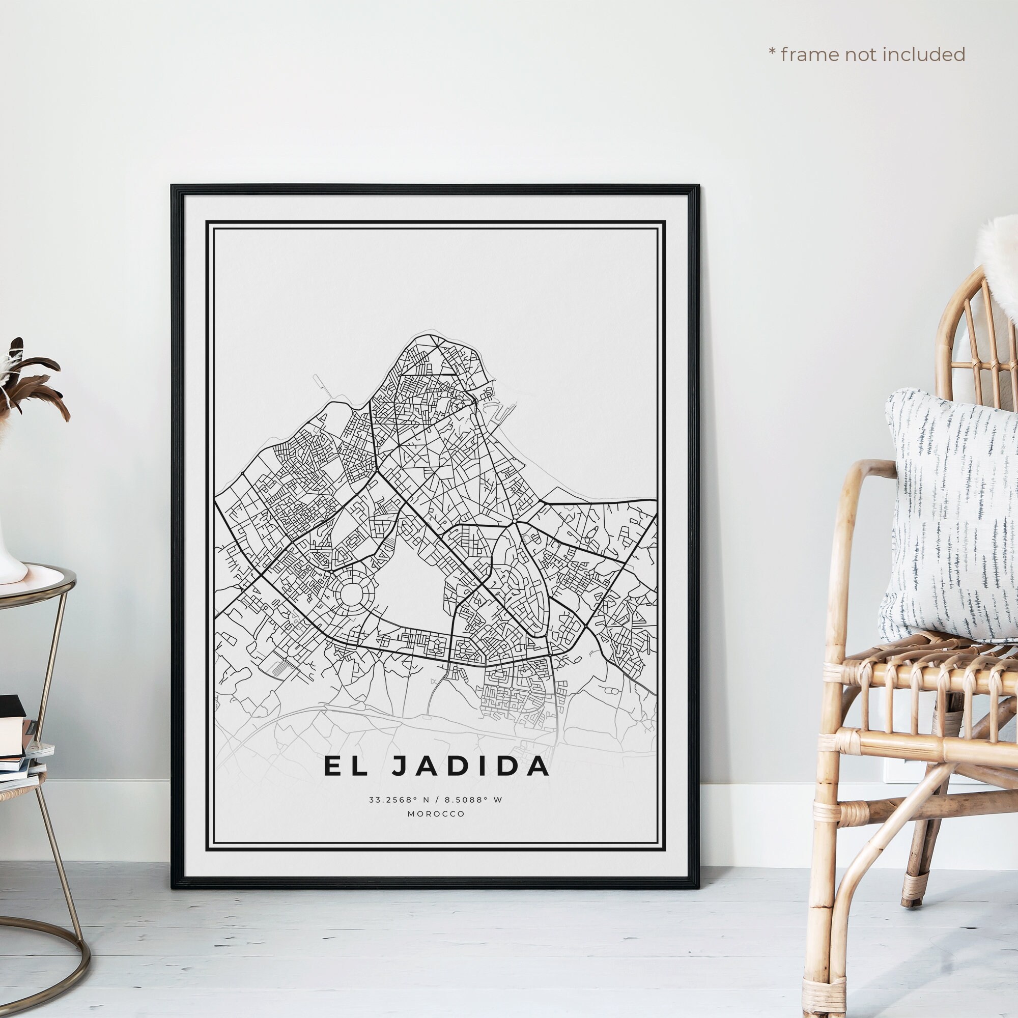 El Jadida Map Print El Jadida Street Map Postermorocco - Etsy