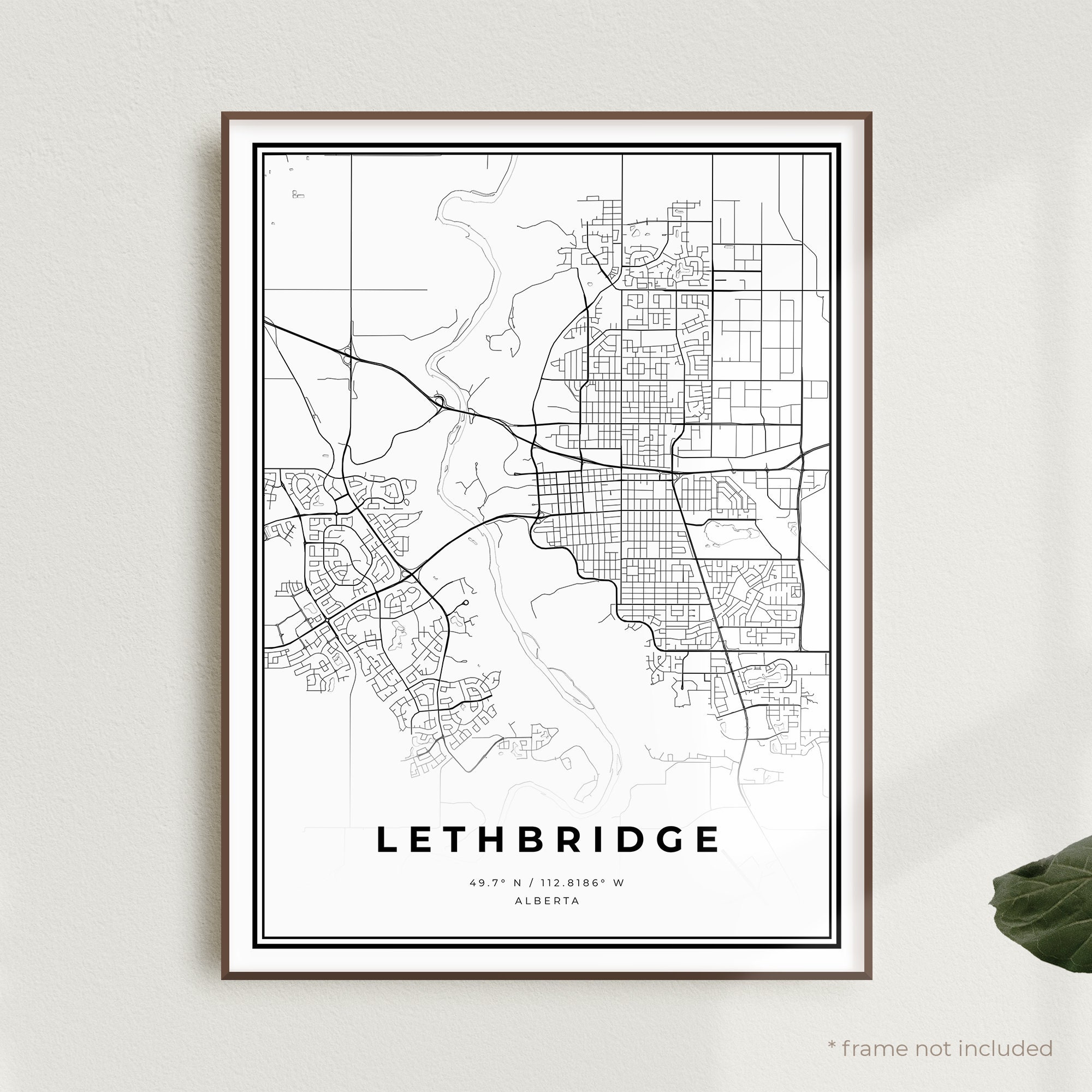 Lethbridge Map Print Lethbridge Street Map Poster Canada | Etsy