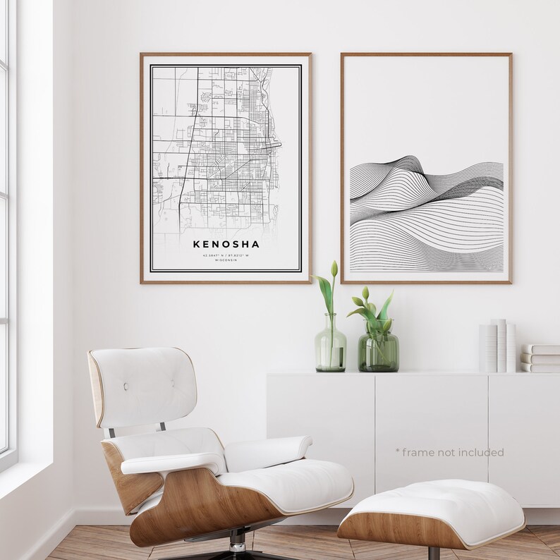 Kenosha Map Print Kenosha Street Map Poster Wisconsin - Etsy