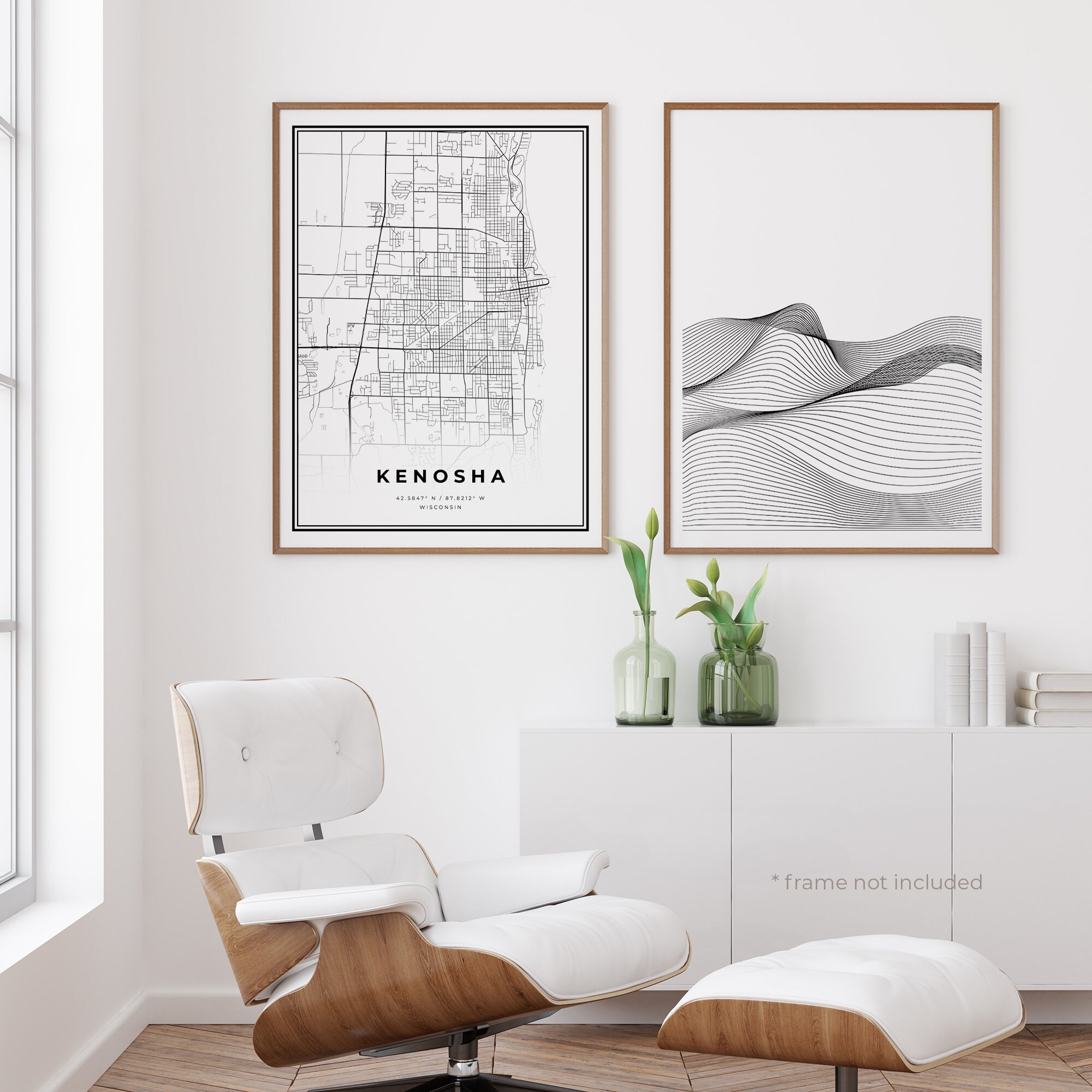 Kenosha Map Print Kenosha Street Map Poster Wisconsin - Etsy