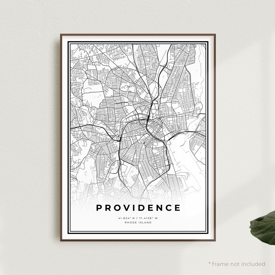 Providence Map Print, Providence Street Map Poster, Rhode Island ...
