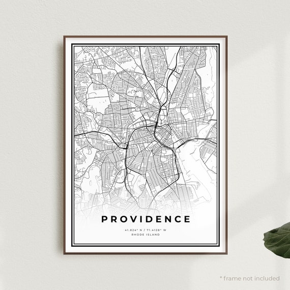 Providence Map Print Providence Street Map Poster Rhode - Etsy