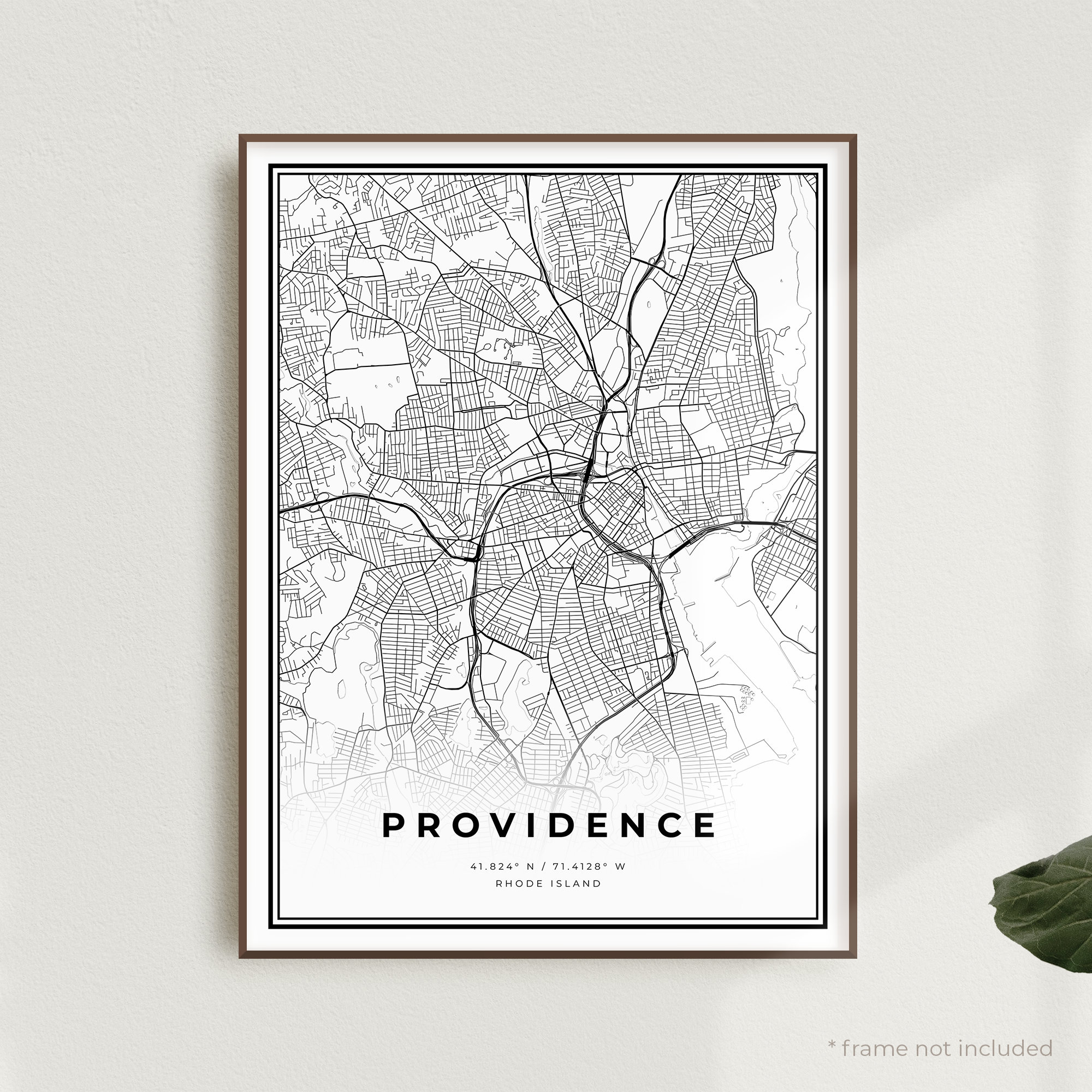 Providence Map Print Providence Street Map Poster Rhode - Etsy