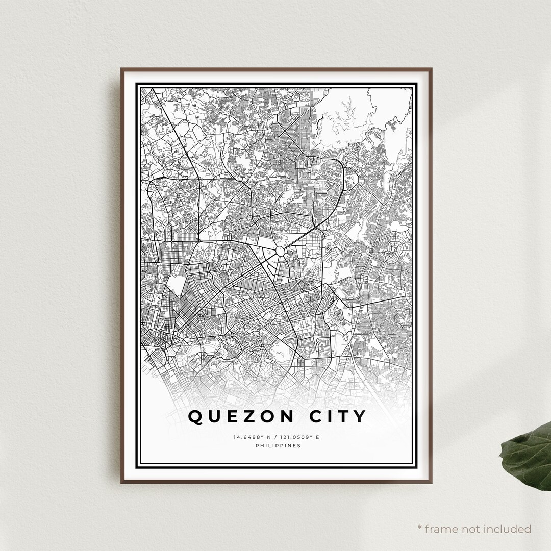 Quezon City Map Print, Quezon City Street Map, philippines, Modern ...