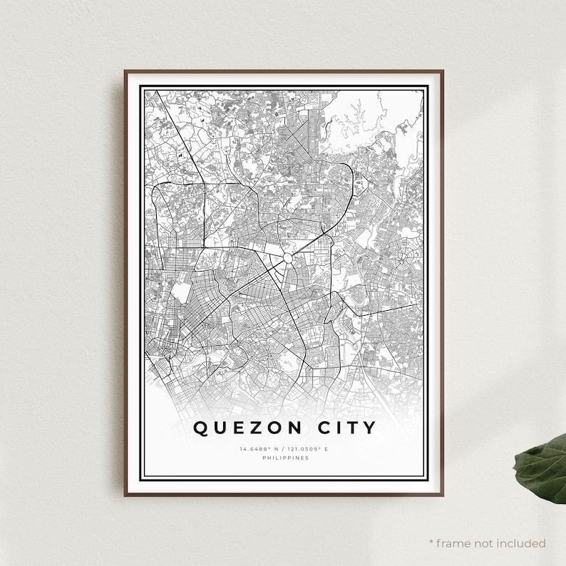 Quezon City Map Print, Quezon City Street Map, philippines, Modern ...