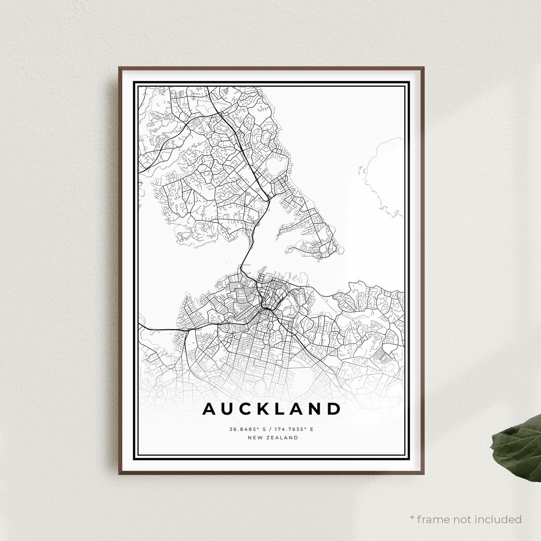 Auckland Map Print, Auckland Street Map Poster,new Zealand, Modern ...