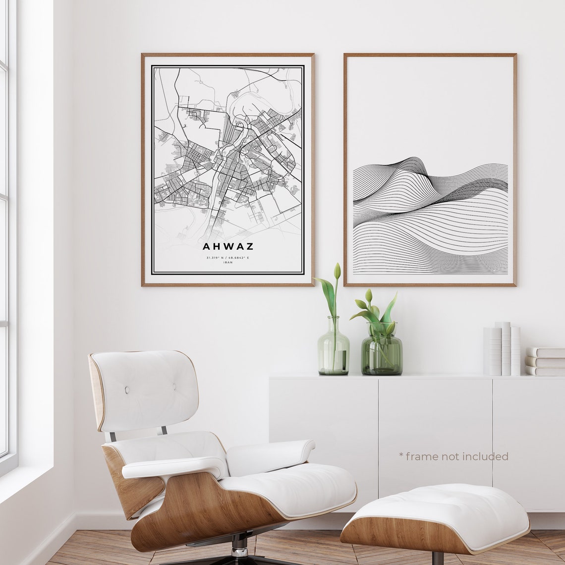 Ahwaz Map Print, Ahwaz Street Map Poster, iran, Modern Minimalist Map ...