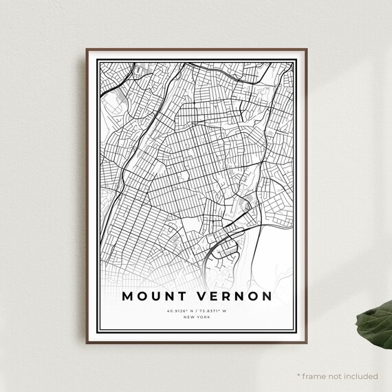 Mount Vernon Map Print Mount Vernon Street Map Poster New | Etsy