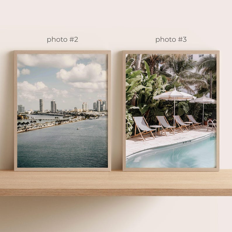 Miami Beach Wall Art Set of 6, Florida Travel Prints, City Map and ...
