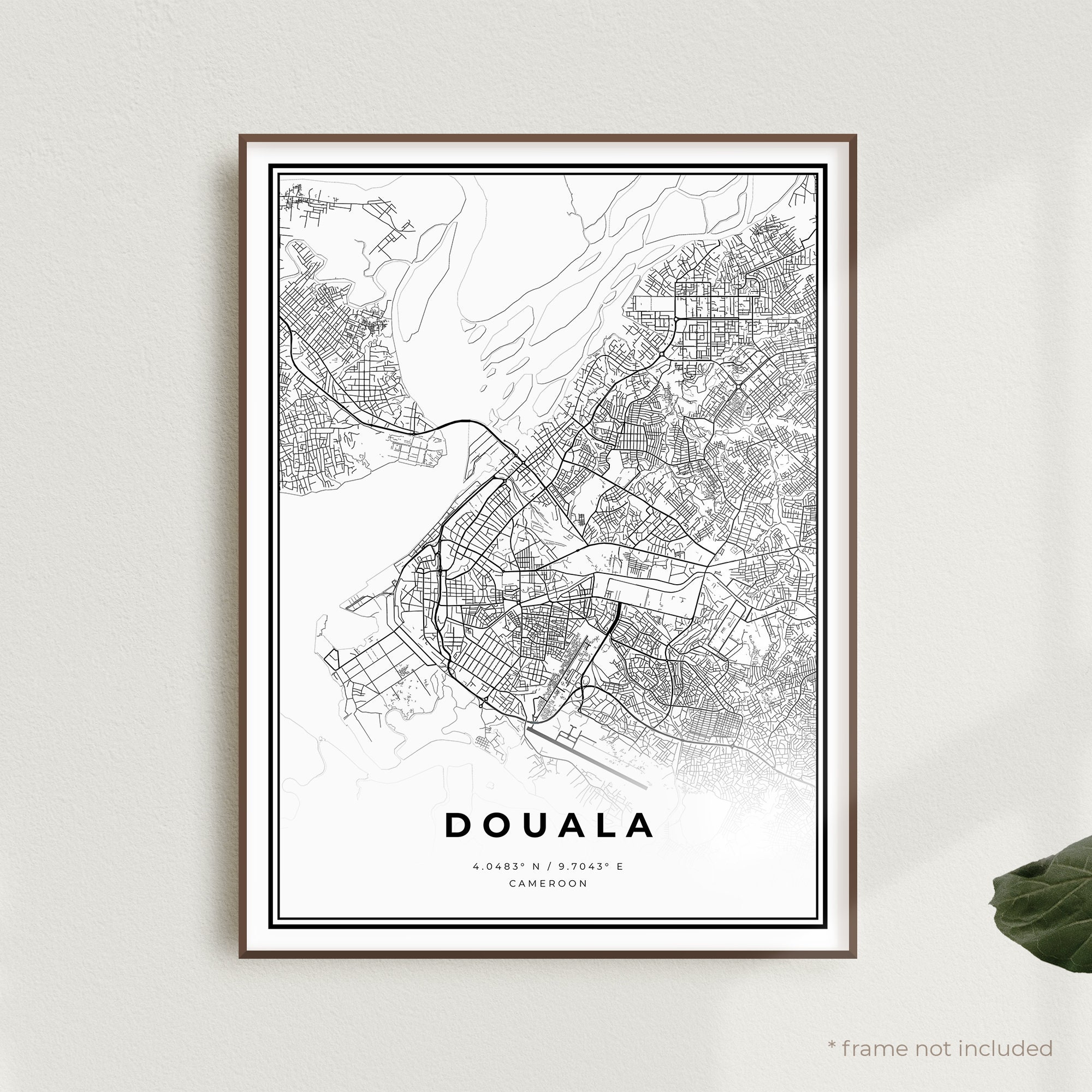Douala Map Print Douala Street Map Postercameroon Modern - Etsy