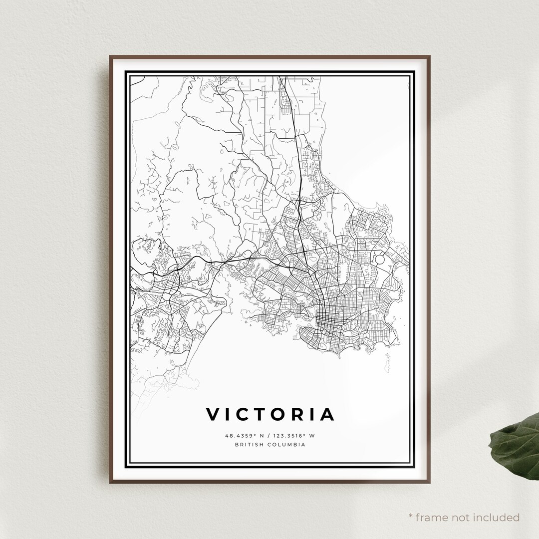 Victoria Map Print, Victoria Street Map Poster, British Columbia ...