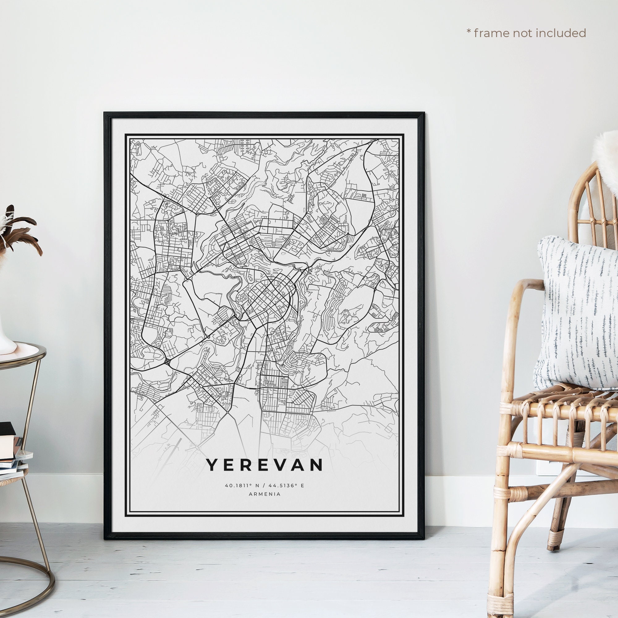 Yerevan Map Print, Yerevan Street Map Poster, armenia, Modern ...