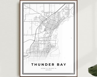 Thunder Bay Map Gift - Etsy