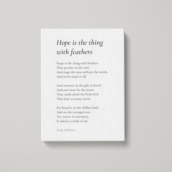 Hope is the Thing by Emily Dickinson Poem - Etsy