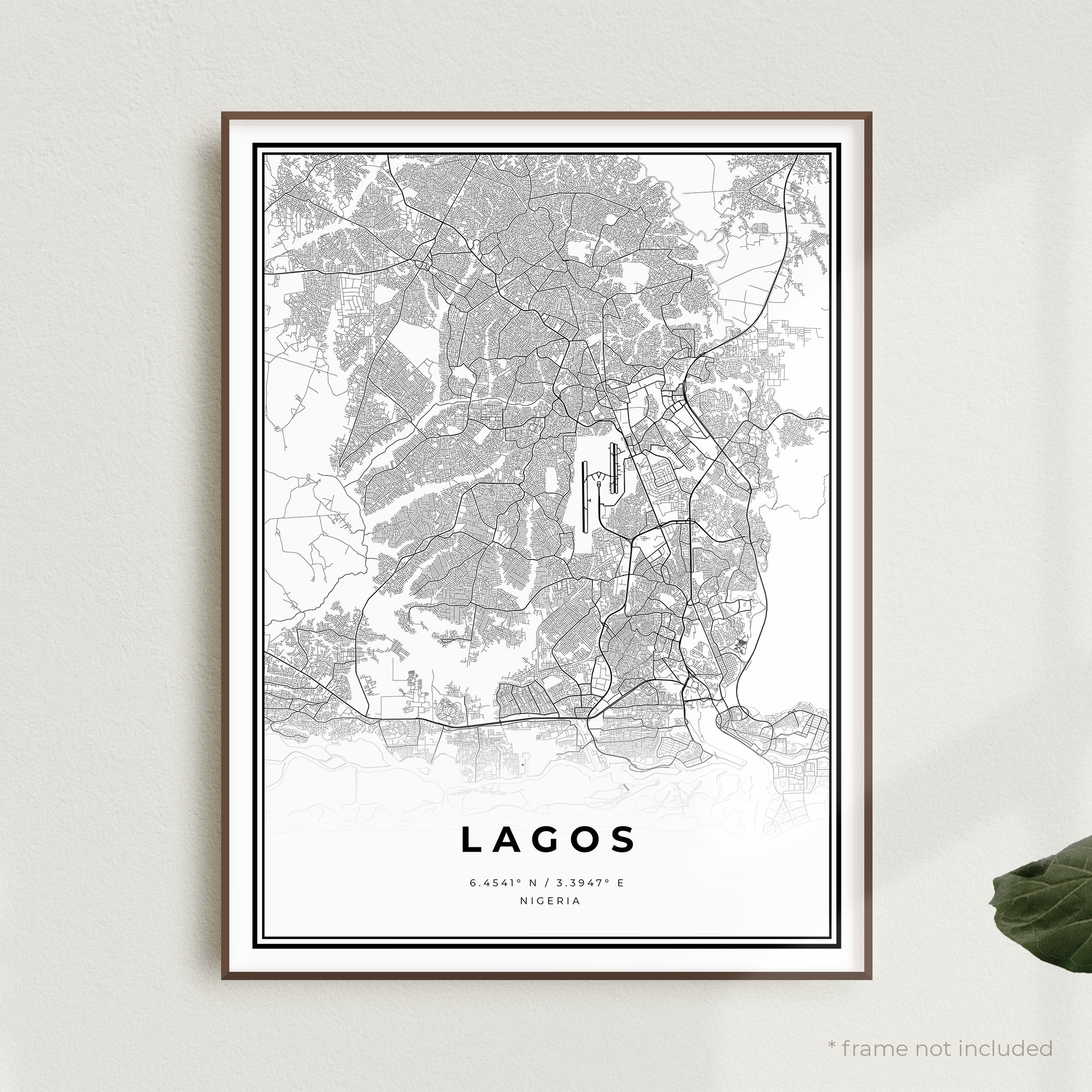 Lagos Map Print Lagos Street Map Poster Nigeria Modern - Etsy