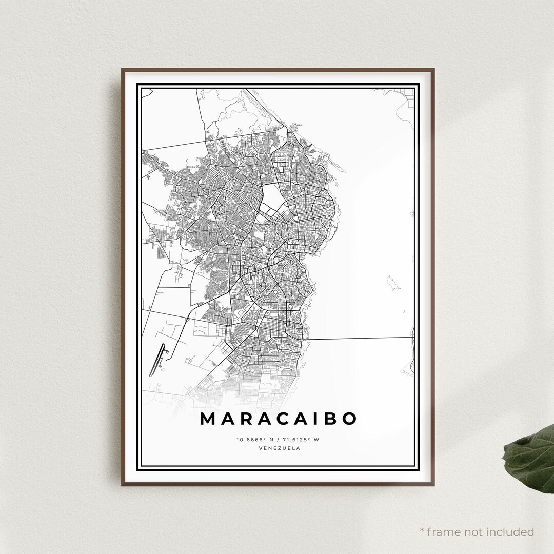 Maracaibo Map Print, Maracaibo Street Map Poster, Venezuela, Modern ...