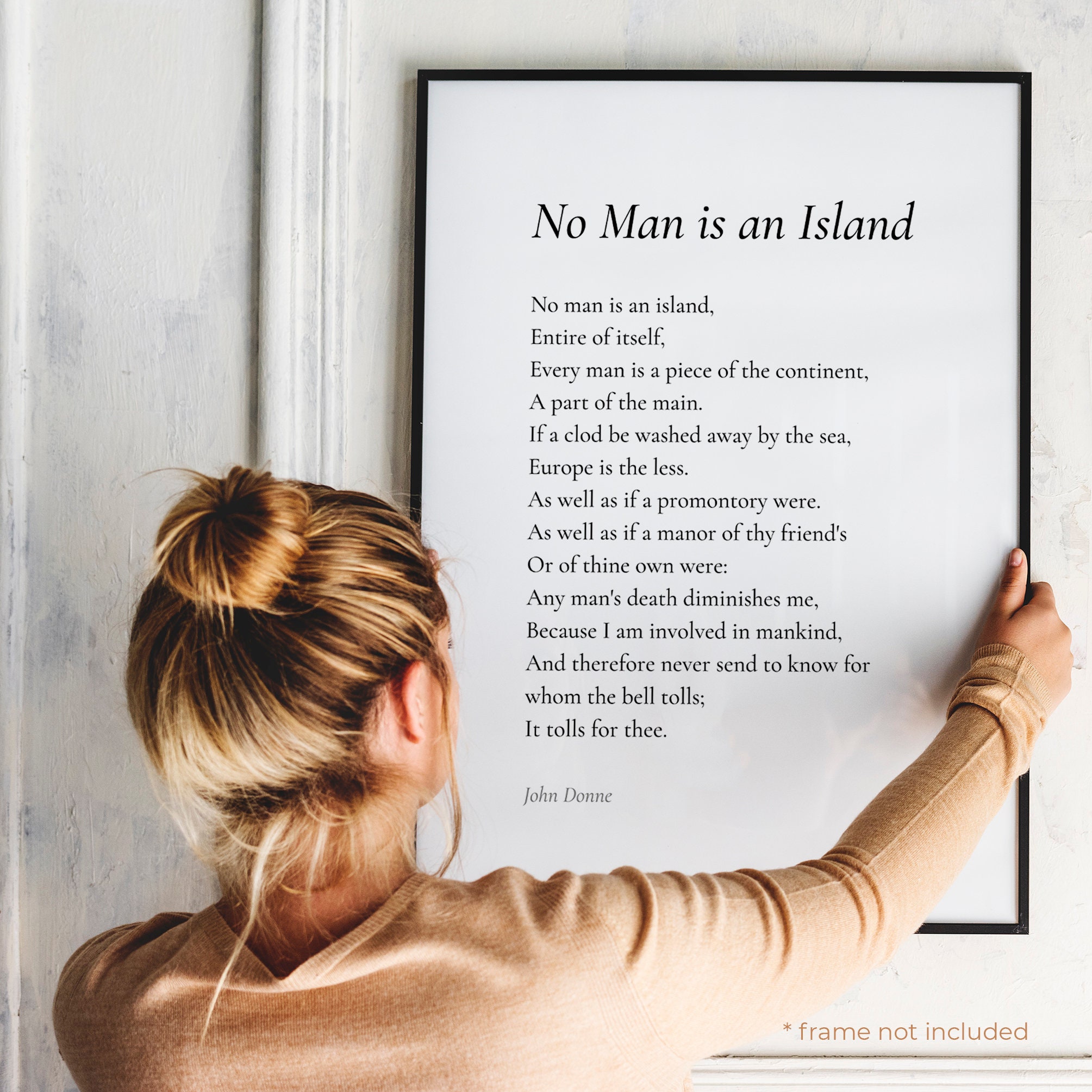 John Donne No Man is an Island Poem Print Poetry Print Gift - Etsy
