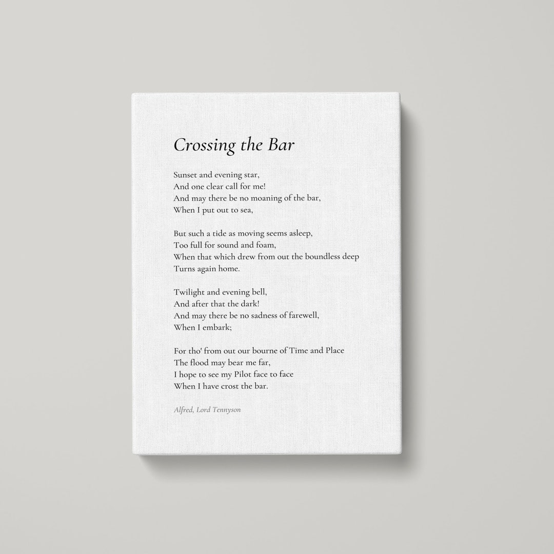 Crossing by Alfred Lord Tennyson Poem Canvas Print - Poetry Print Gift ...
