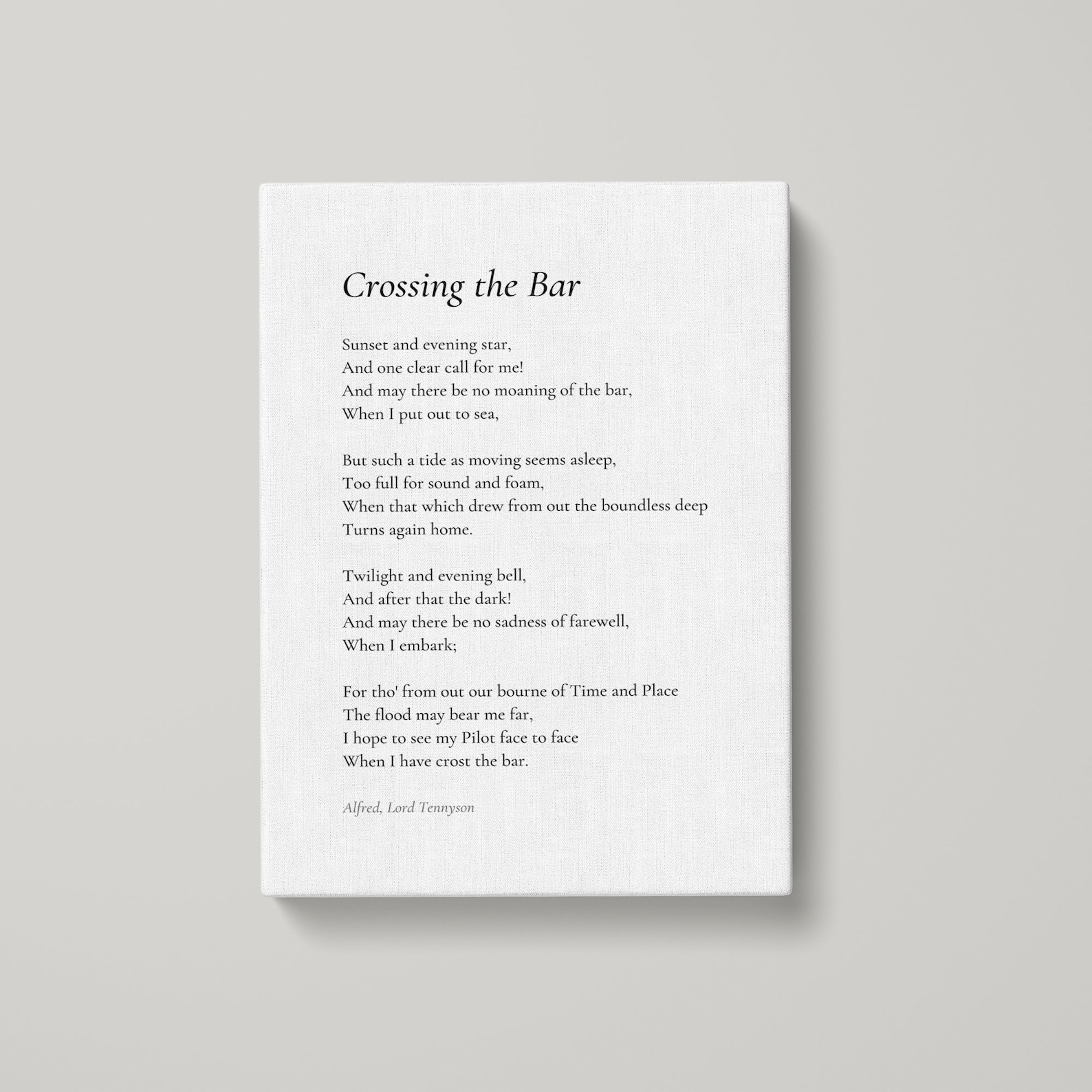 Crossing by Alfred Lord Tennyson Poem Canvas Print - Poetry Print Gift ...