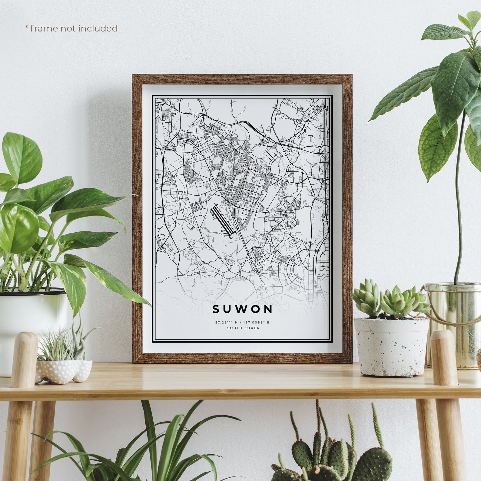 Suwon Map Print Suwon Street Map Poster South Korea Modern | Etsy
