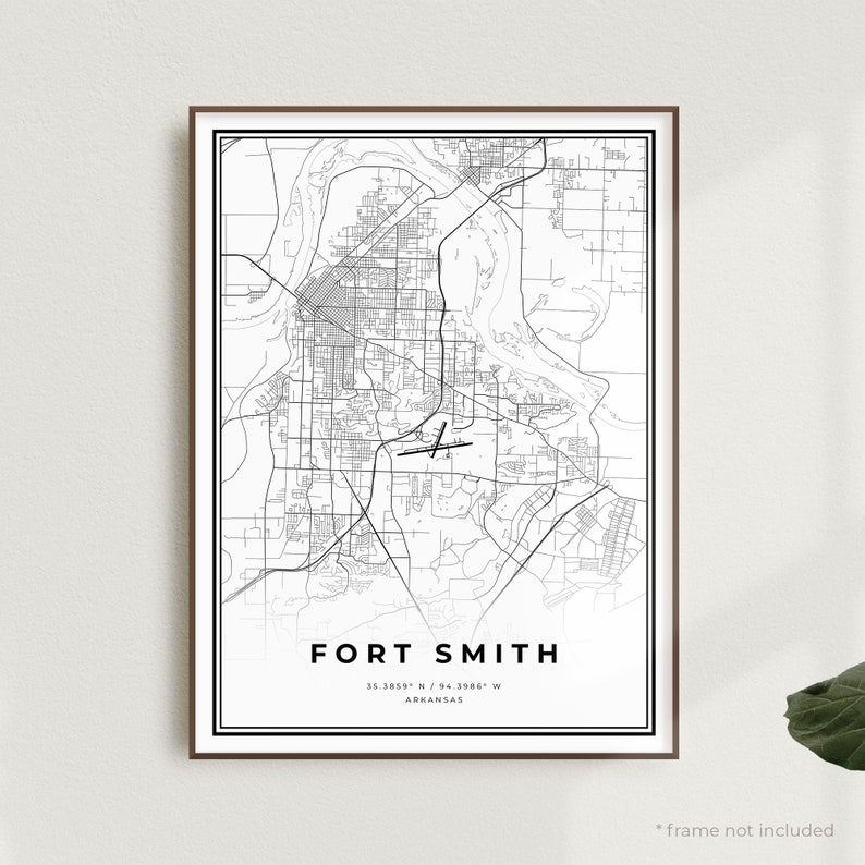 Fort Smith Map Print Fort Smith Street Map Poster Arkansas - Etsy