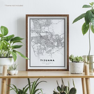 Tijuana Map Print, Tijuana Street Map Poster, mexico, Modern Minimalist ...