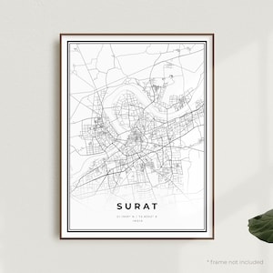 Surat Map Print Surat Street Map Posterindia Modern - Etsy