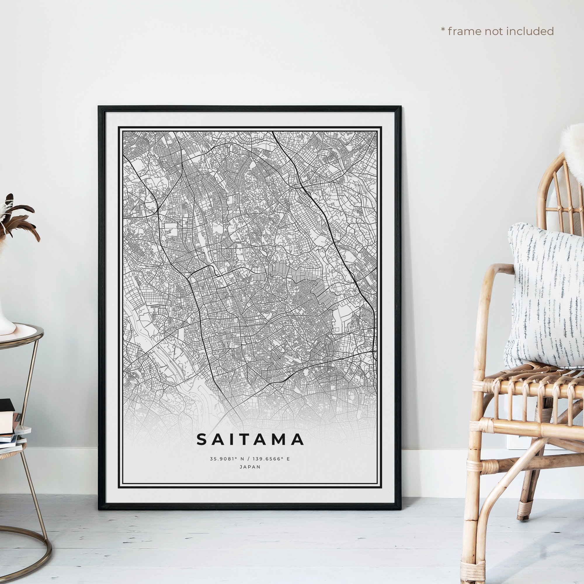 Saitama Map Print Saitama Street Map Posterjapan Modern - Etsy UK