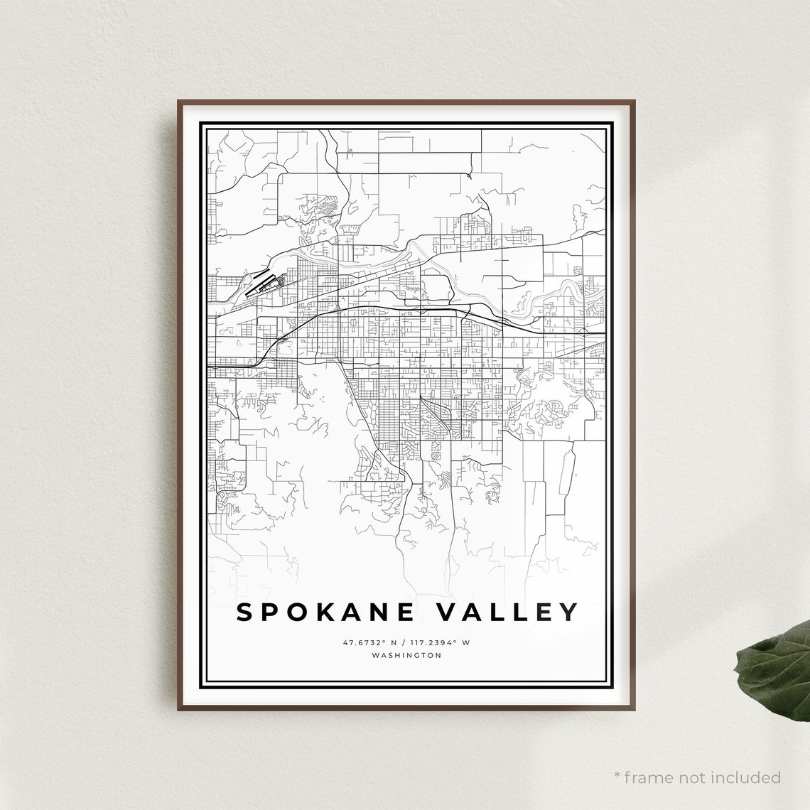 Spokane Valley Map Print Spokane Valley Street Map | Etsy
