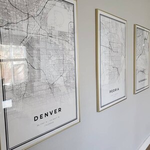 Set of 3 ANY CITY Map Posters, Personalized Map Prints, Custom ...