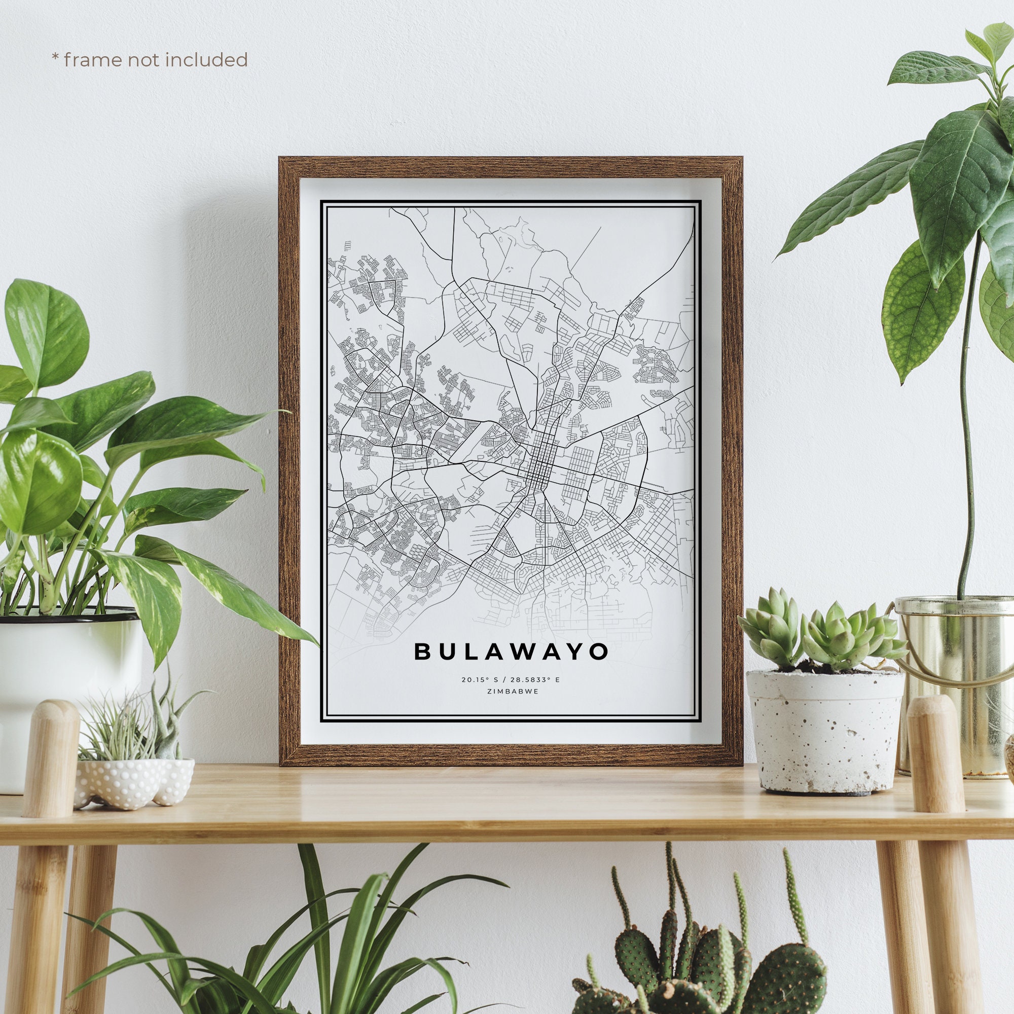 Bulawayo Map Print Bulawayo Street Map Posterzimbabwe | Etsy
