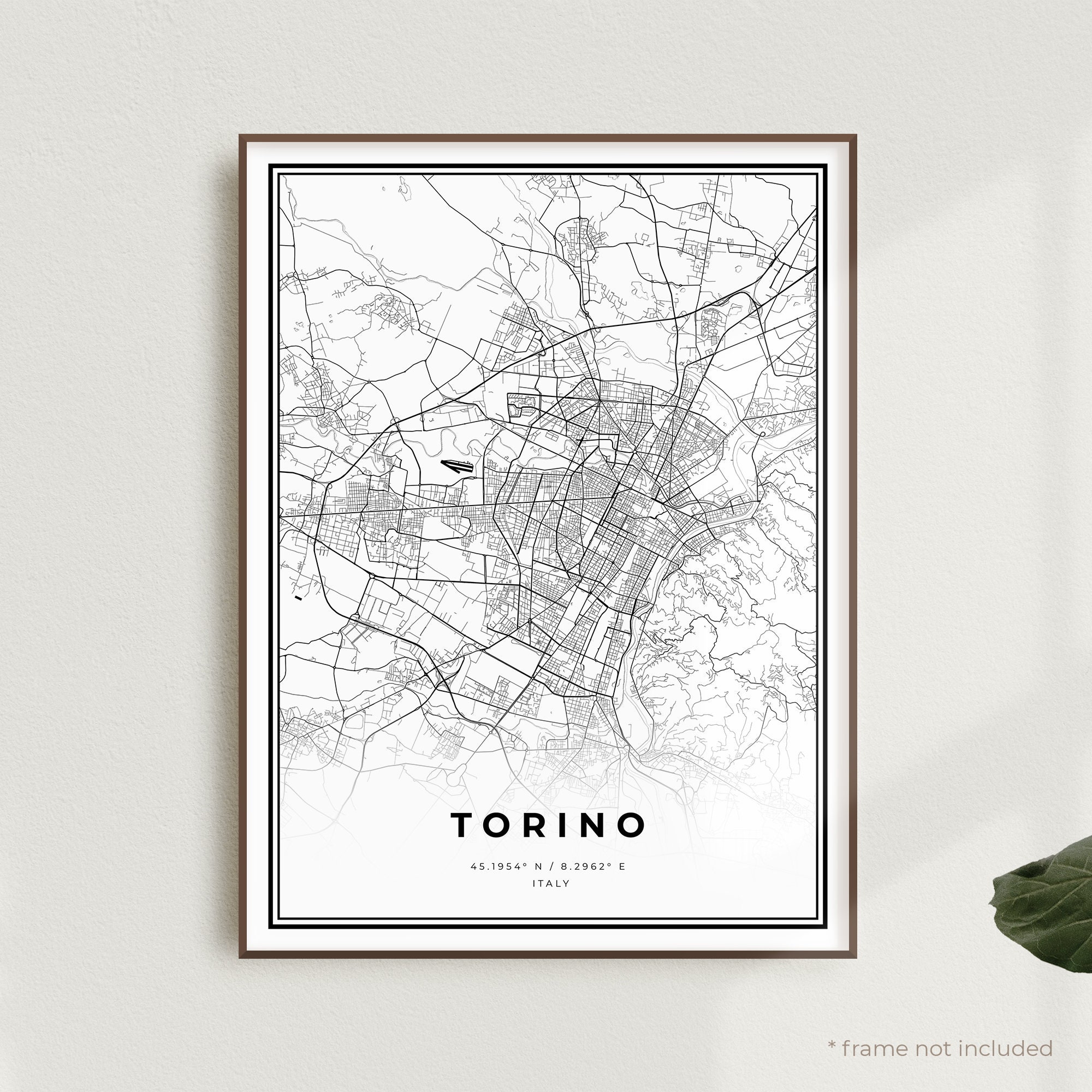Torino Map Print Torino Street Map Posteritaly Modern | Etsy