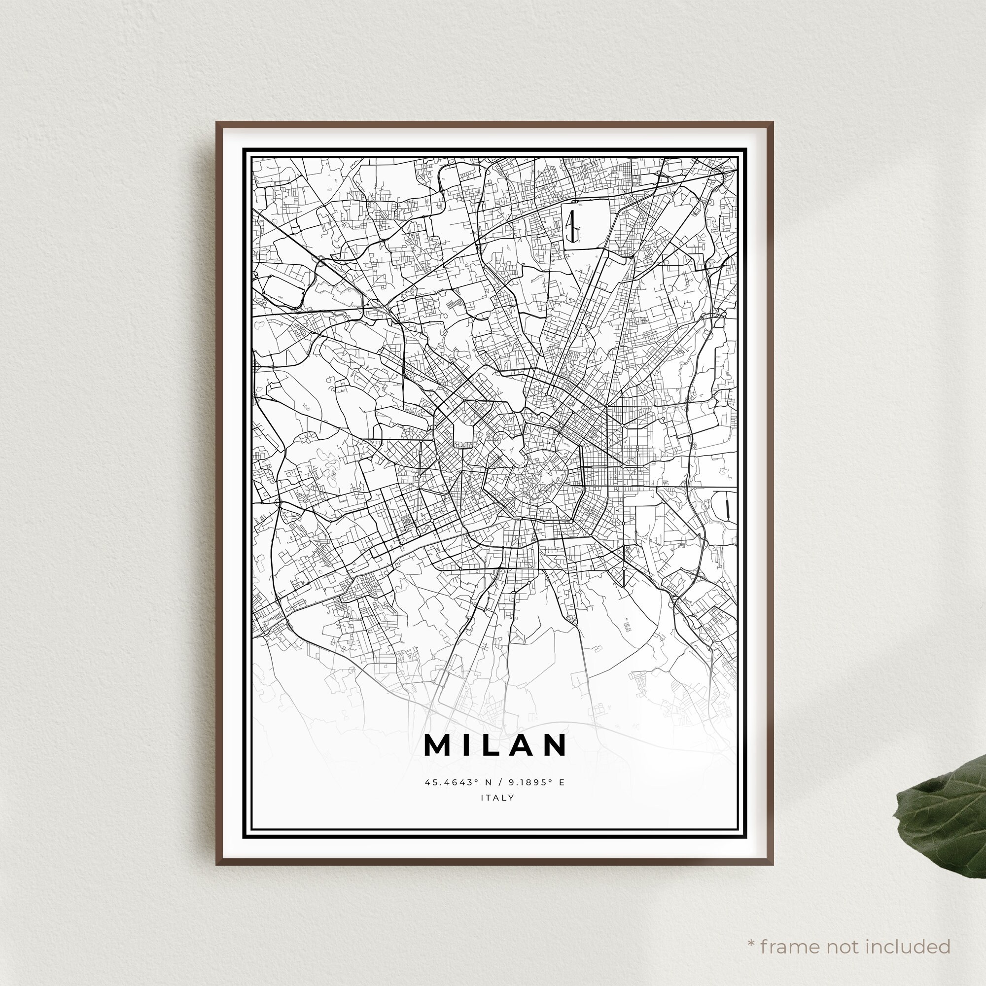 Milan Map Print Milan Street Map Poster Italy Modern | Etsy