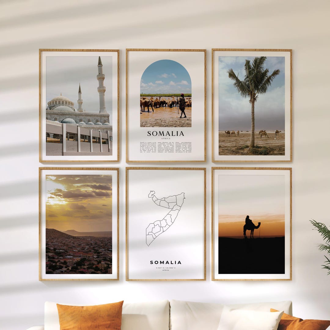 Somalia Gallery Wall Art | Set of 6 Colorful Prints, Somalia Travel ...