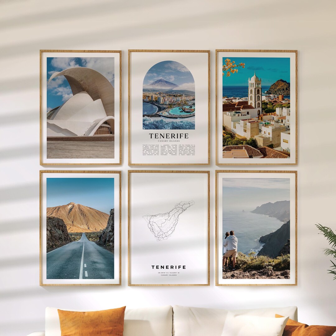 Tenerife Gallery Wall Art | Set of 6 Colorful Prints, Canary Islands ...