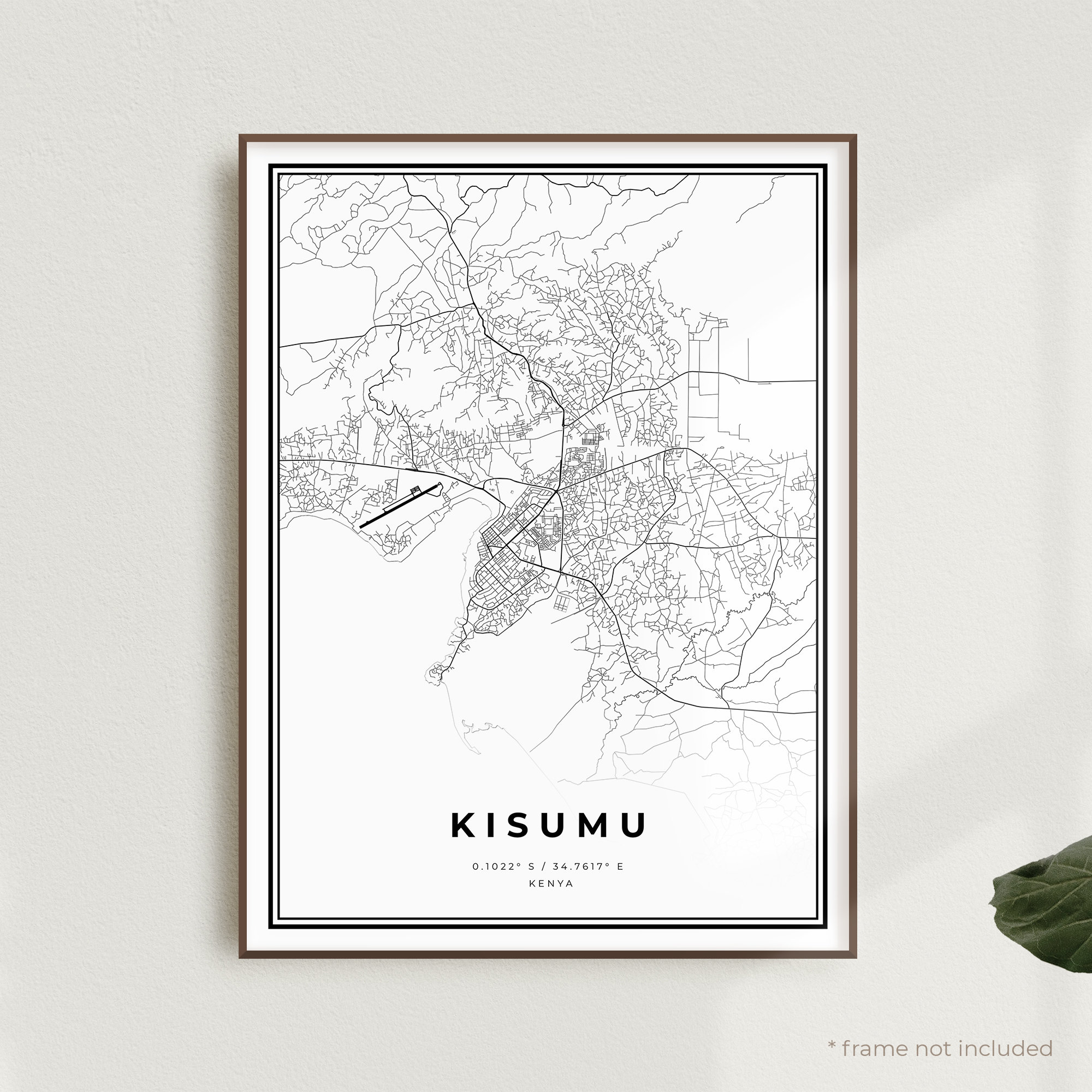 Kisumu Map Print, Kisumu Street Map Poster, kenya, Modern Minimalist ...