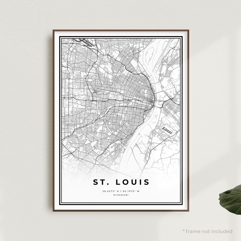 St. Louis Map Print St. Louis Street Map Poster Missouri - Etsy