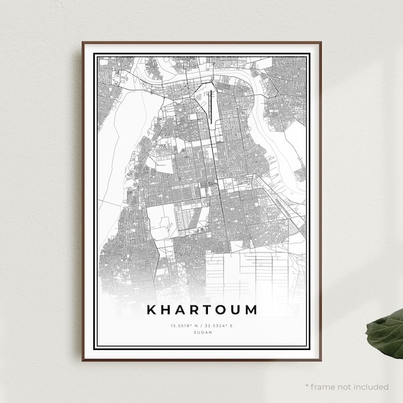 Khartoum Map Print Khartoum Street Map Postersudan Modern - Etsy