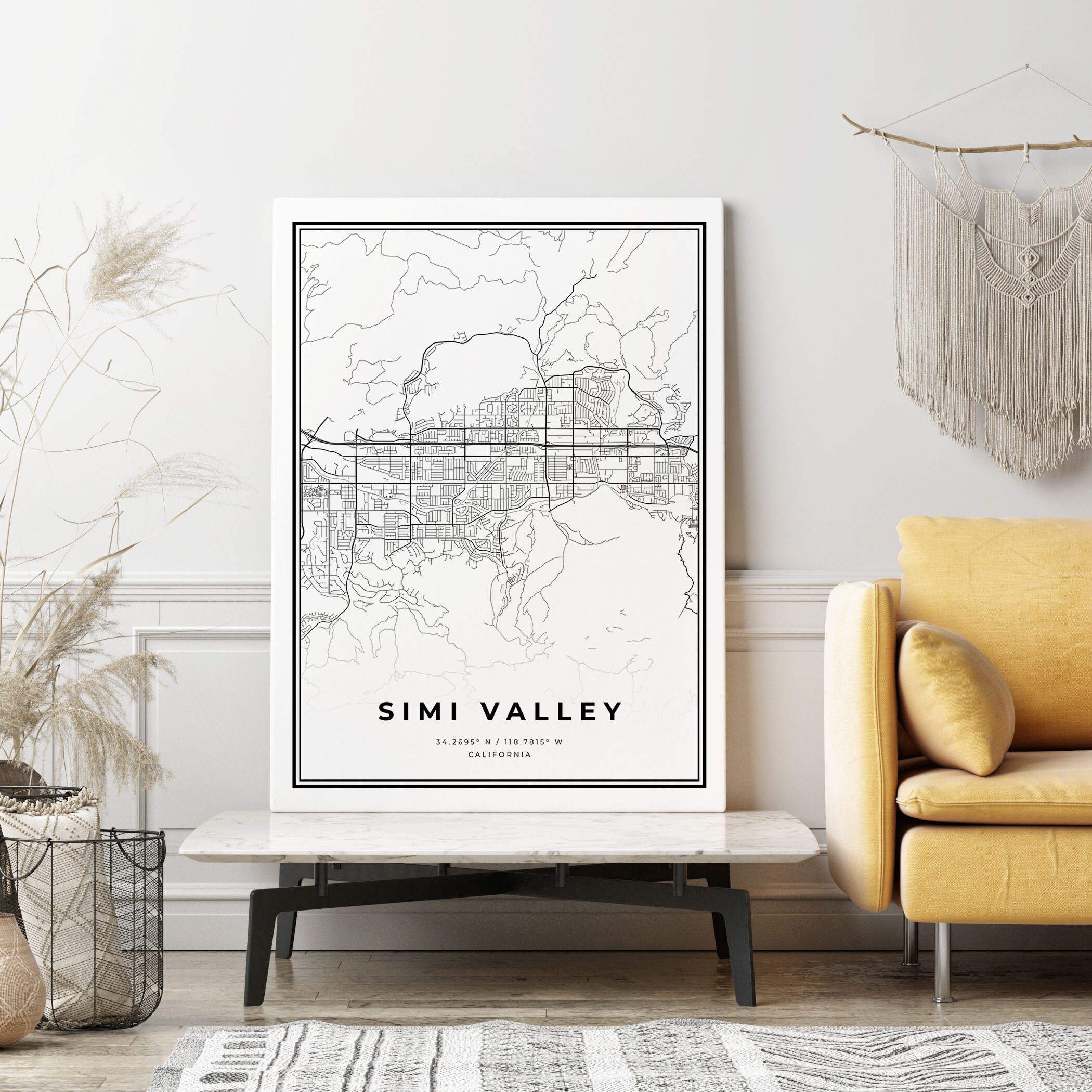 Simi Valley Map Print Simi Valley Street Map Canvas - Etsy